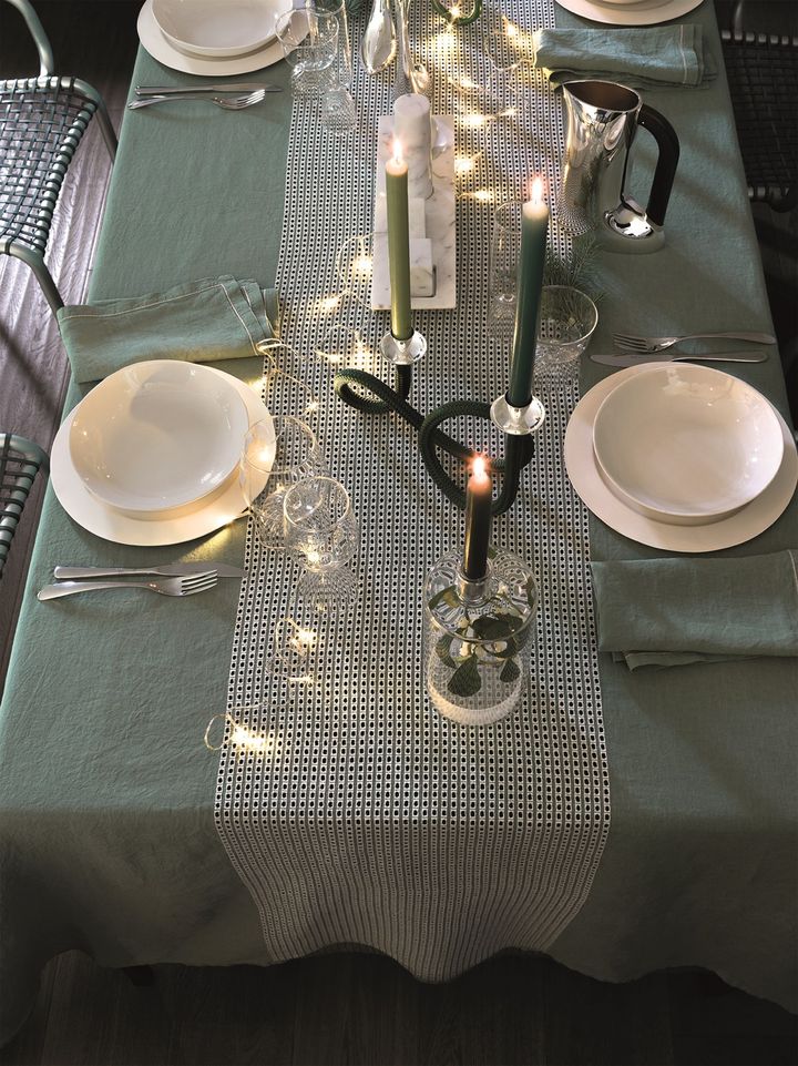 Lino verde muschio. Il Natale di Society Limonta