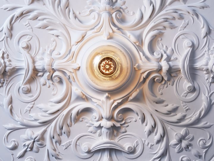 Plaster, glass, marble. Light inspired by matter