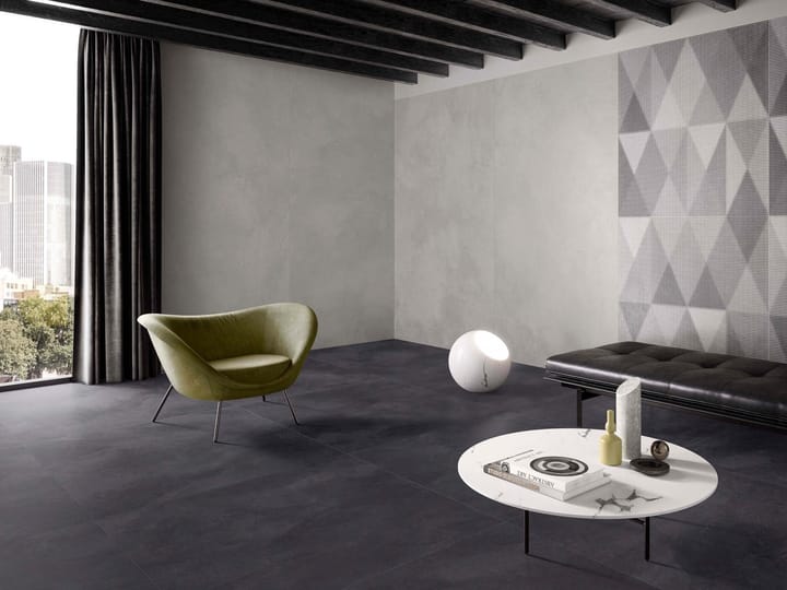 Continuous surfaces with marble, stone or concrete effect