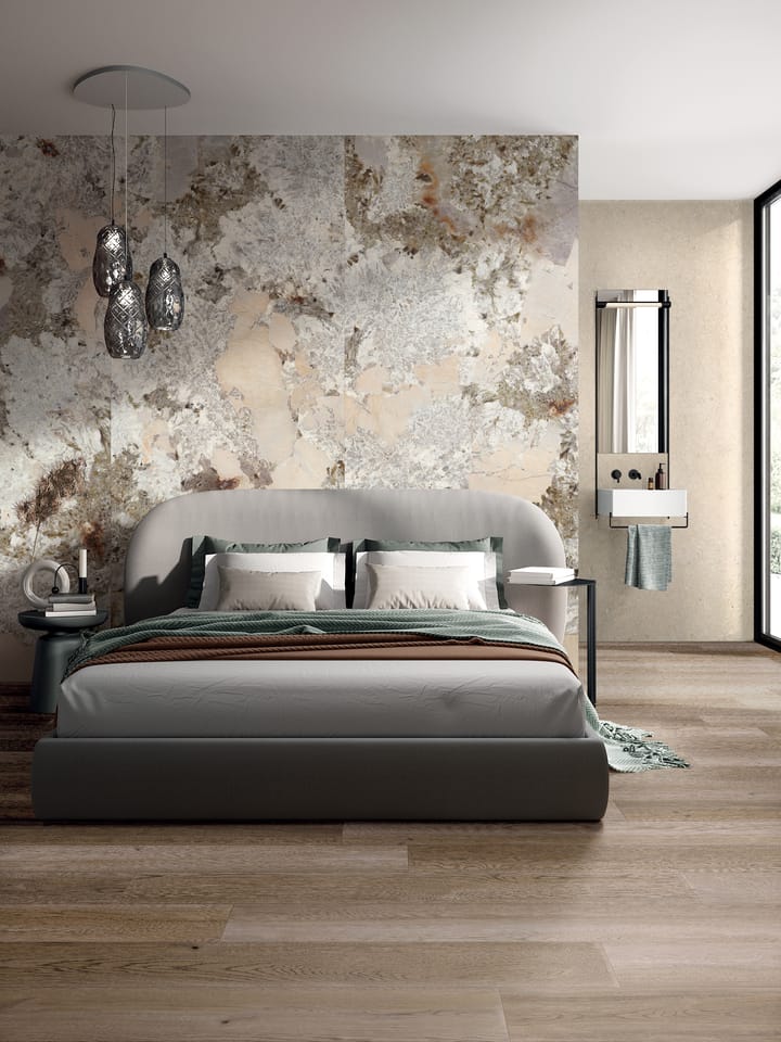 New version for SENSI marble-effect ceramic tile collection by ABK