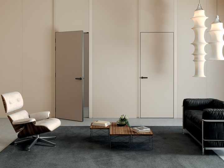 Integrated or in contrast with the wall: the Albed door systems