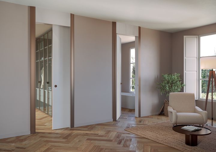 Integrated or in contrast with the wall: the Albed door systems