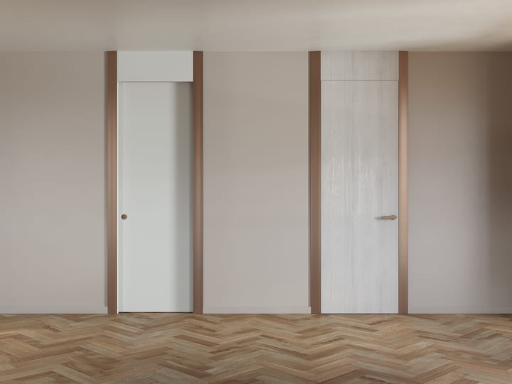 Integrated or in contrast with the wall: the Albed door systems