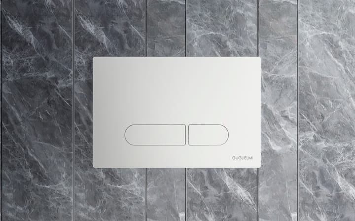 Le placche di comando per wc Guglielmi in ottone e acciaio inox