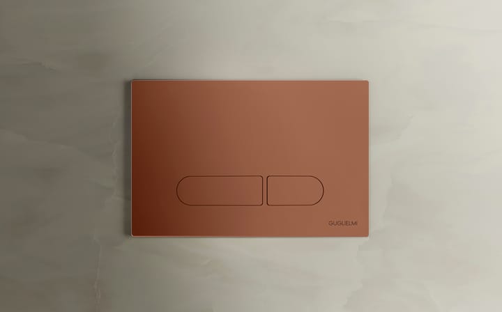 Le placche di comando per wc Guglielmi in ottone e acciaio inox