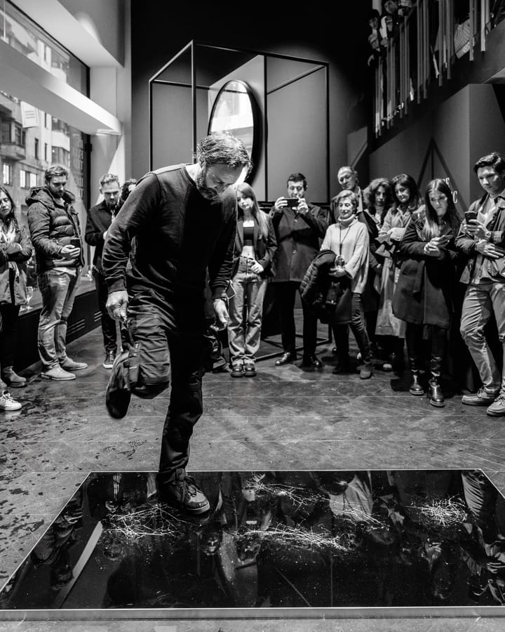 Female faces etched in the mirror. Gallotti&Radice with Swiss artist ...