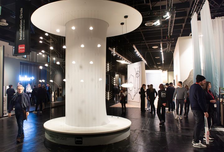 Liiu lamp by Luceplan for Impact of light installation at IMM Cologne