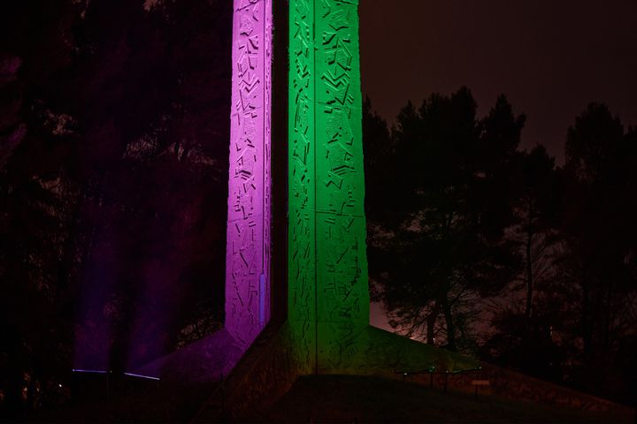 L&L Luce&Light outdoor lamps for the Pescara’s Stele Dannunziana