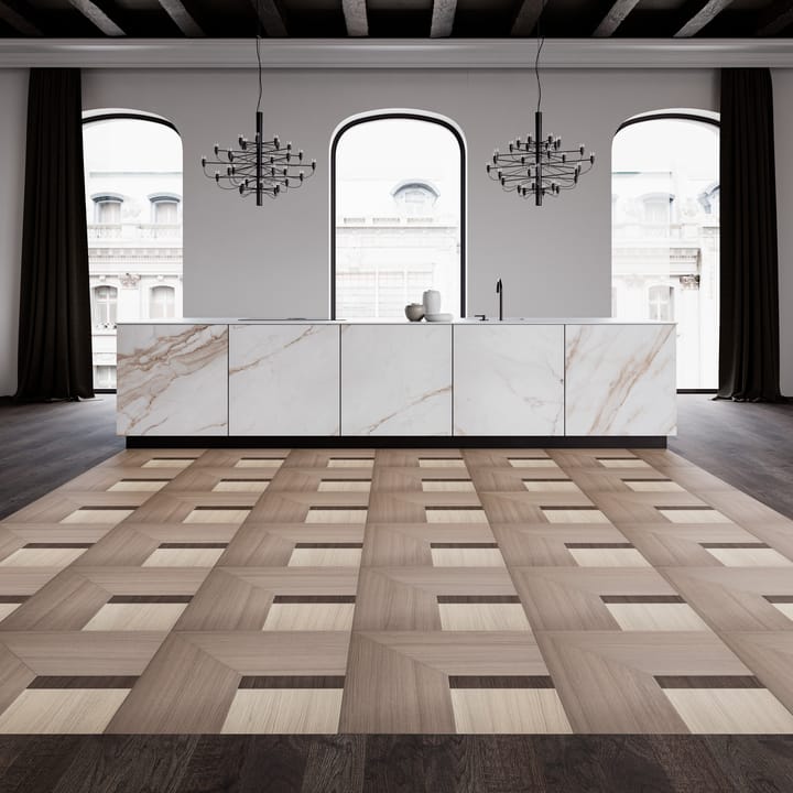 Factum parquet designed by Dante Oscar Benini for Listone Giordano