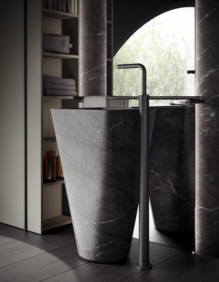 Novello presents Kiton free-standing marble basin