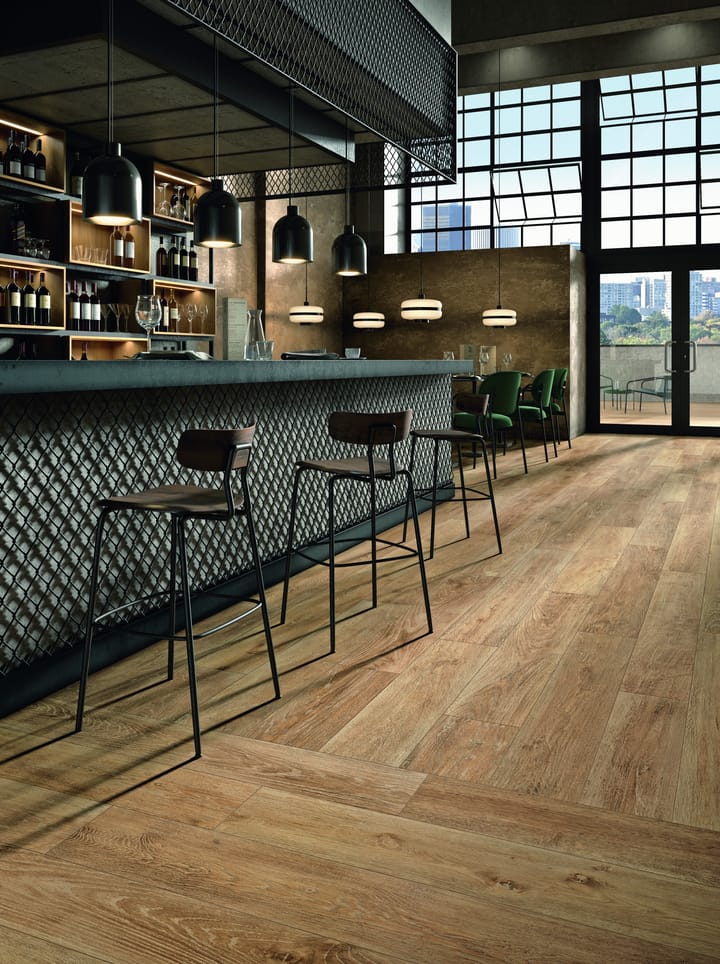 The new Kairos wood-effect ceramic tiles by Panaria Ceramica
