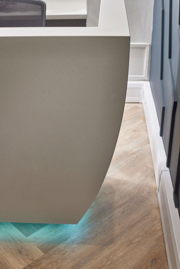 Acrylic stone surfaces: Solid Surface Himacs for Pitalia in Manchester