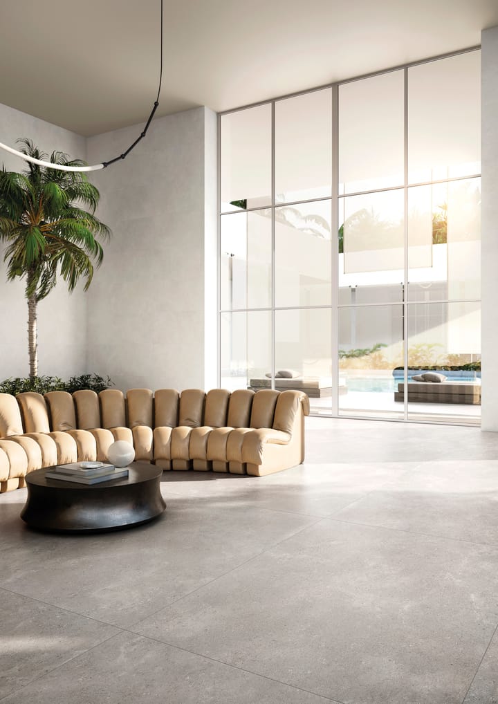 Stone effect for Coquille porcelain stoneware covering by Ceramiche Refin