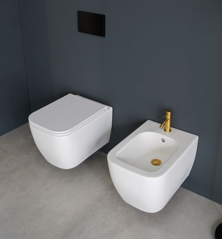The Scarabeo suspended toilet with drainage system that reduces water ...