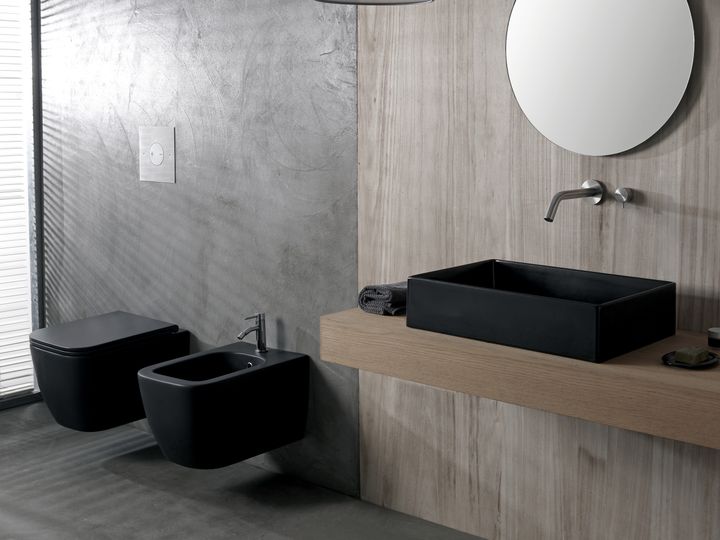 The Scarabeo suspended toilet with drainage system that reduces water ...