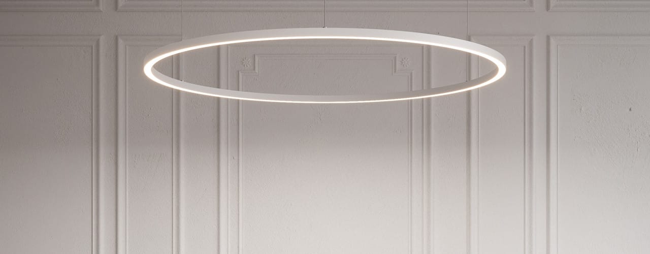 The circular and thin Linea Light pendant lamp