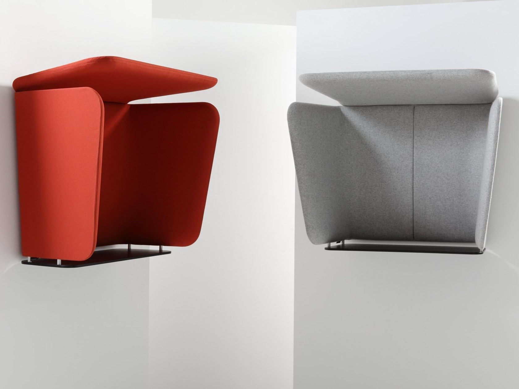 Acoustic wall-mounted fabric phone booth PHONEBOX By Prooff design AXIA