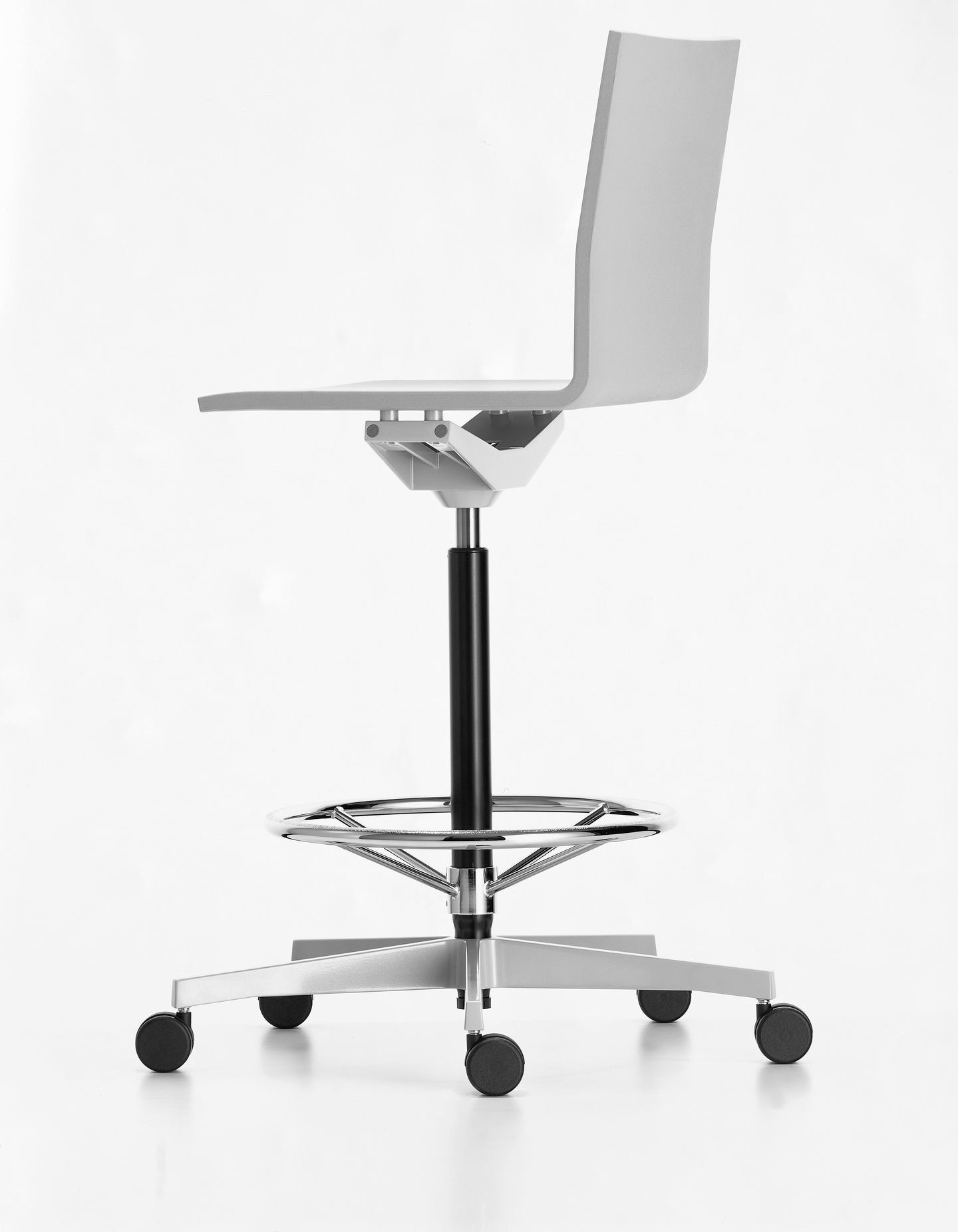 .04 COUNTER Integral polyurethane foam office stool with castors with 5 ...