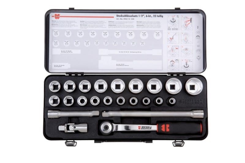 Socket Wrench 1/2 inch socket wrench assortment 23pcs By Würth