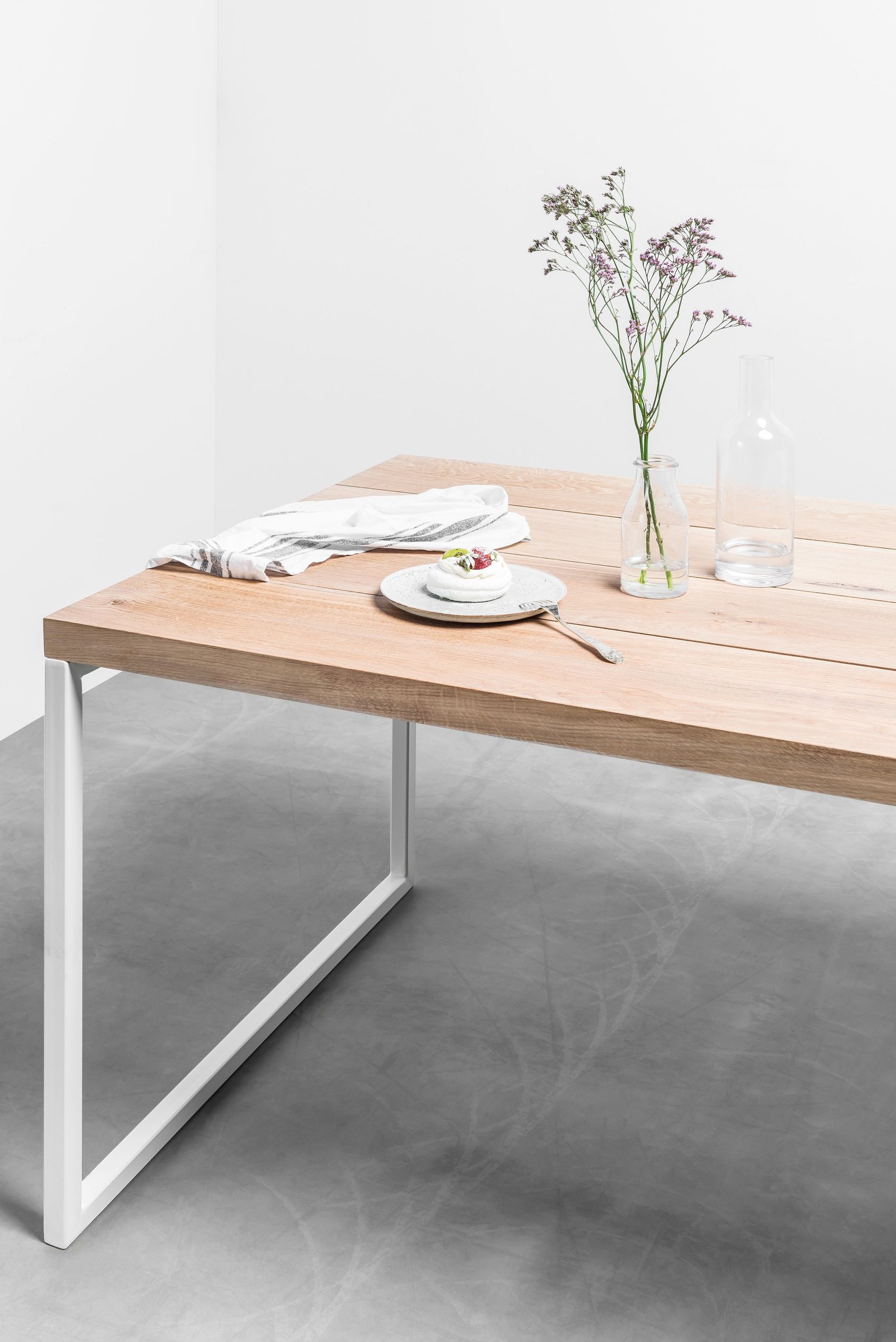 Rectangular dining table made of solid oak wood and steel HELEN By Hoom