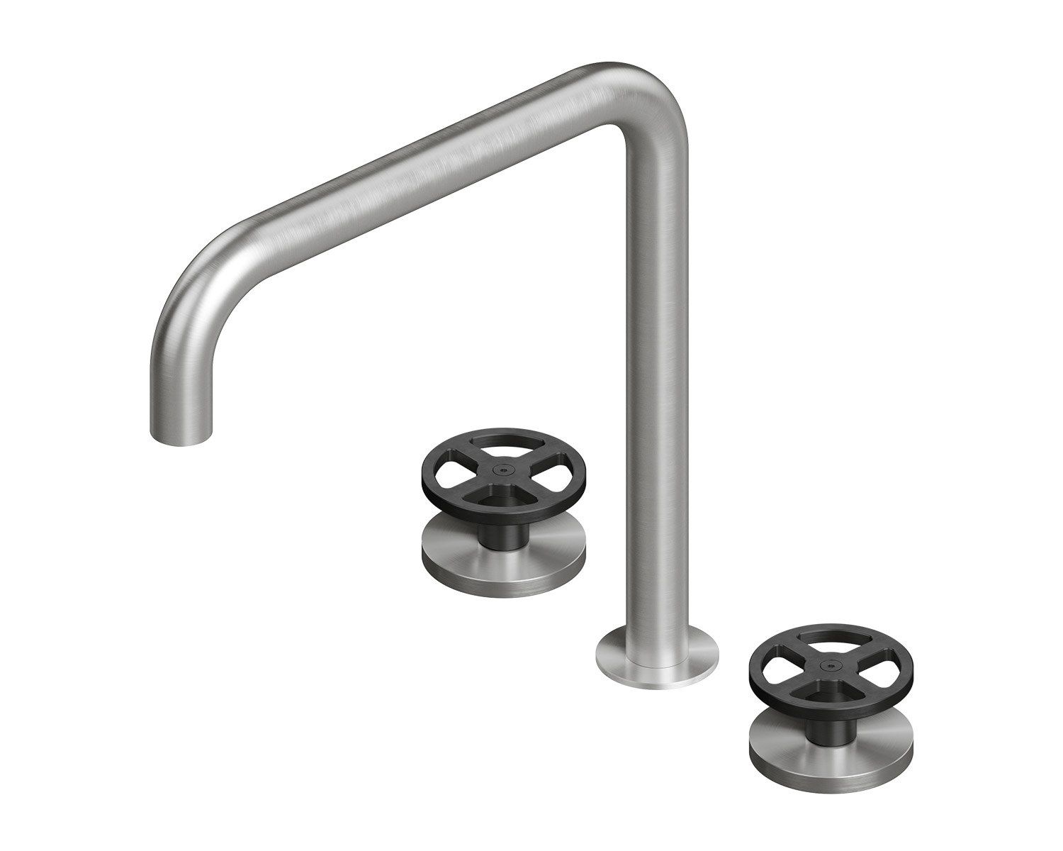 3 hole stainless steel washbasin tap with adjustable spout Valvola02_20 ...