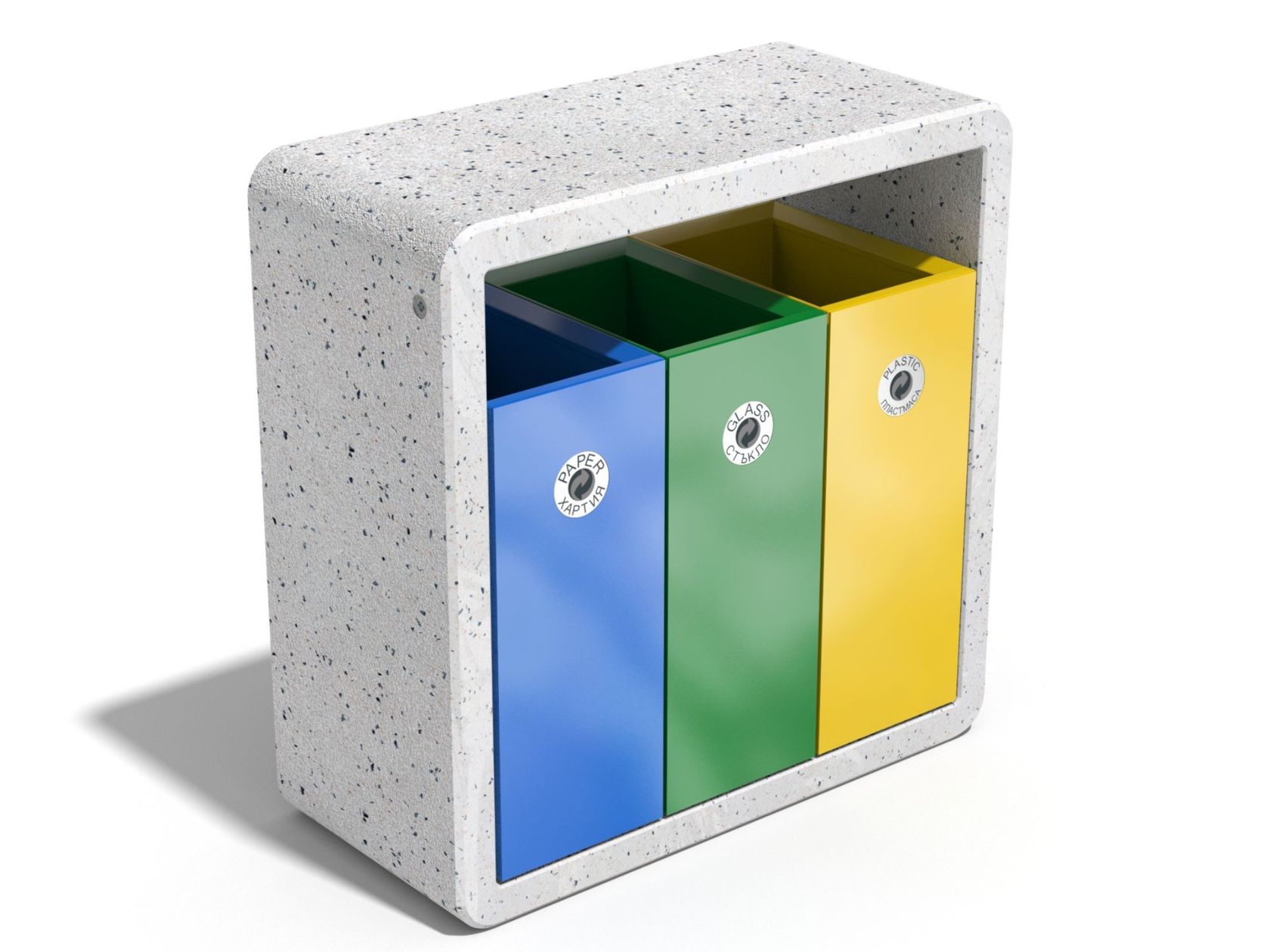 244/245R Outdoor concrete litter bin for waste sorting By ENCHO ENCHEV ...