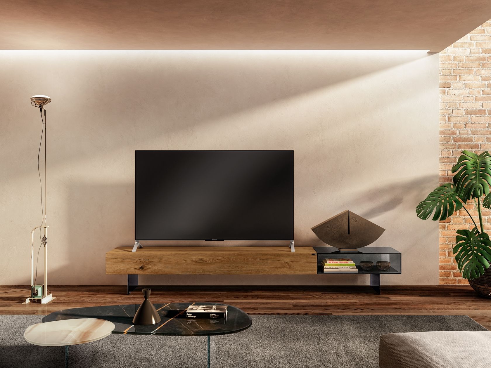 36E8 GLASS 1406 Mueble TV de vidrio By Lago | design Daniele Lago