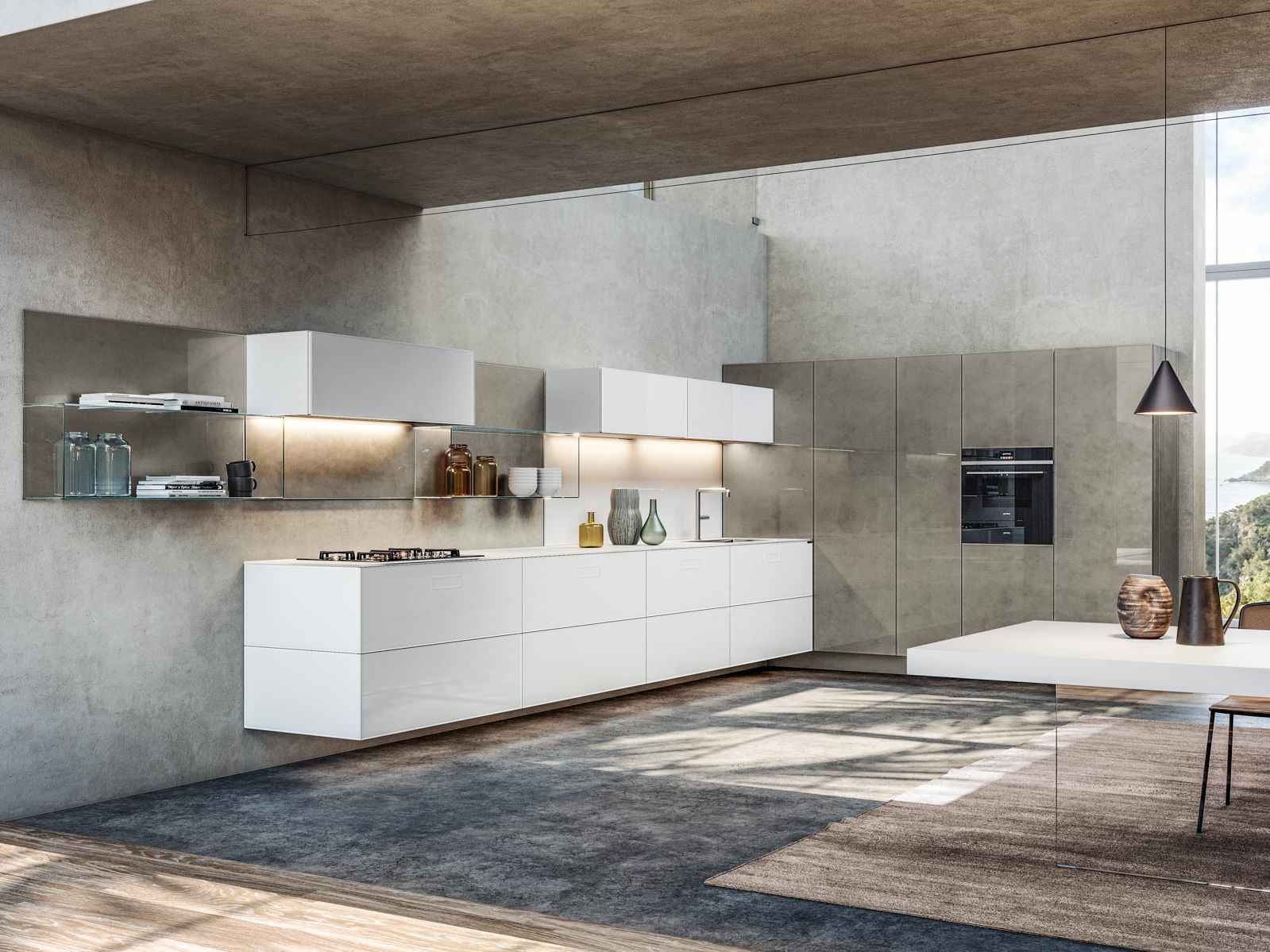 36E8 GLASS | Linear kitchen 36e8 Collection By Lago design Daniele Lago