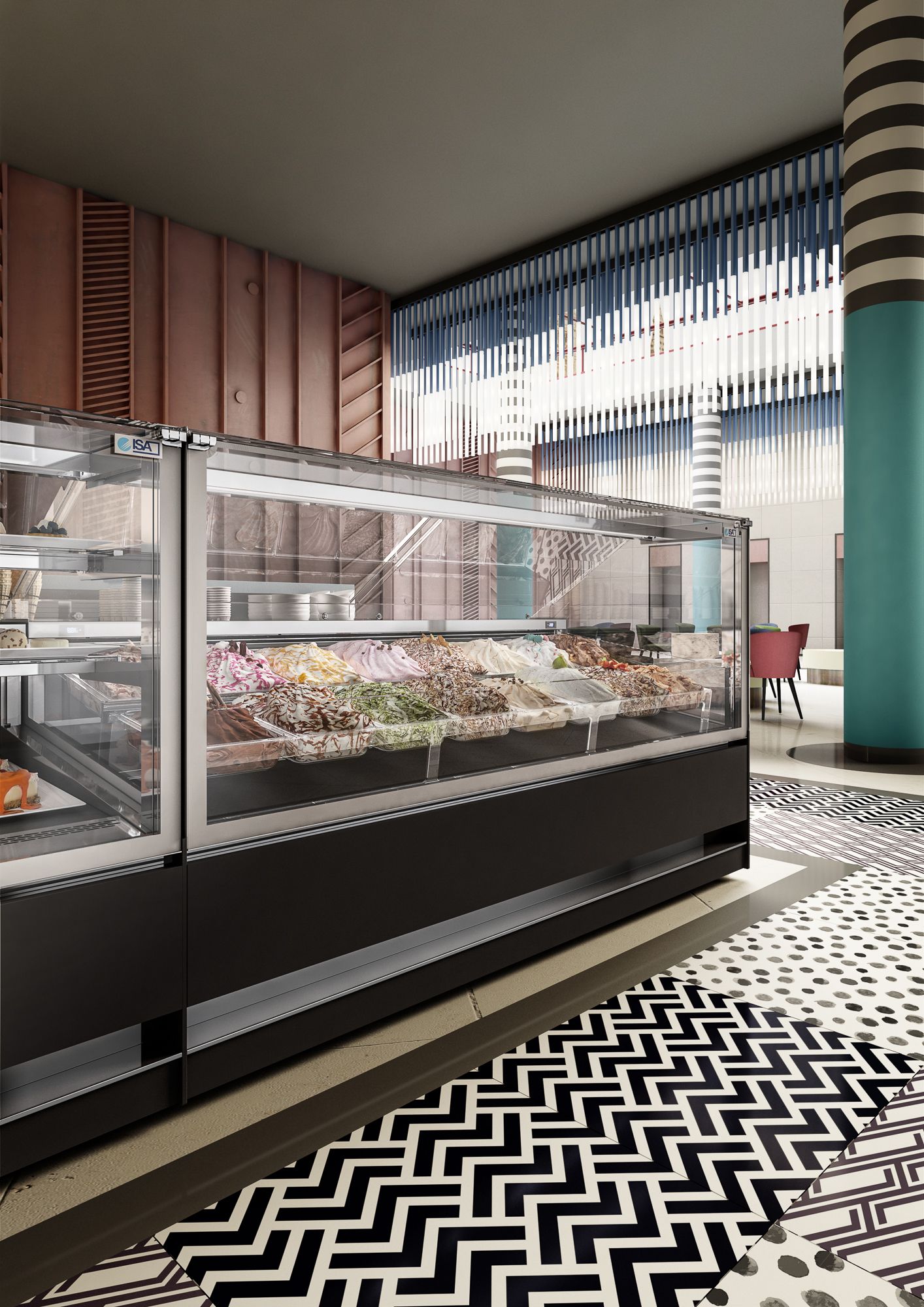 3D SHOW | Ice cream Refrigerated display cabinet Counter ice cream ...