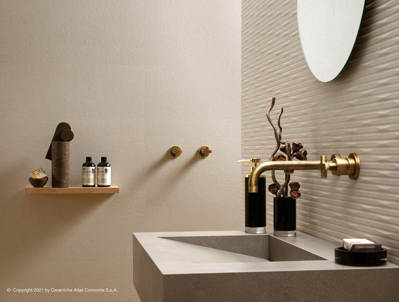 3D WALL CARVE FIELD Wall tiles with stone effect By Atlas Concorde