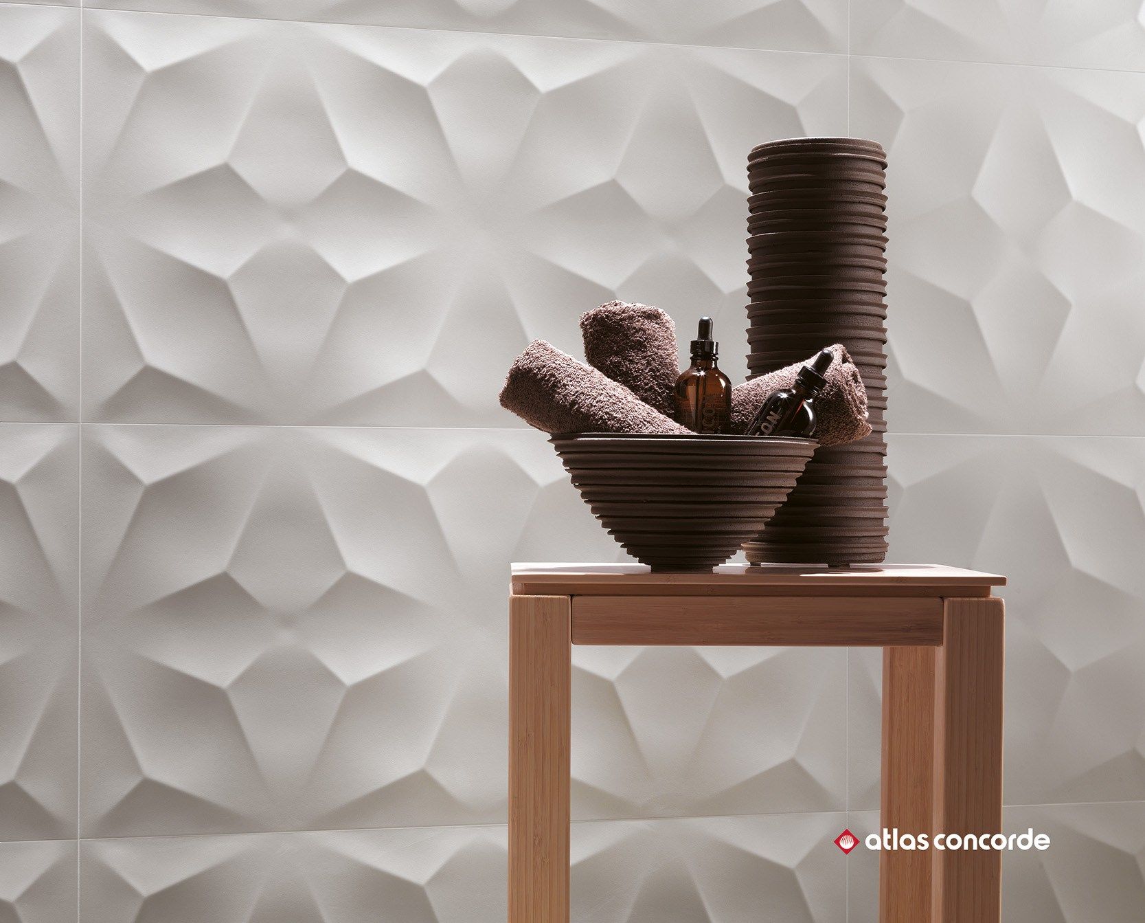 White-paste 3D Wall Cladding 3D WALL DESIGN DIAMOND By Atlas Concorde