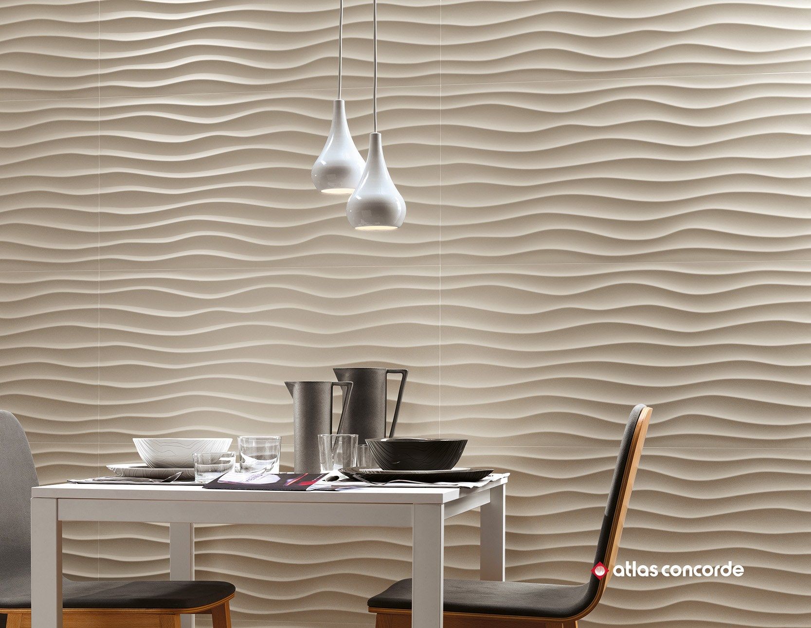 3D WALL DESIGN DUNE White-paste 3D Wall Cladding By Atlas Concorde