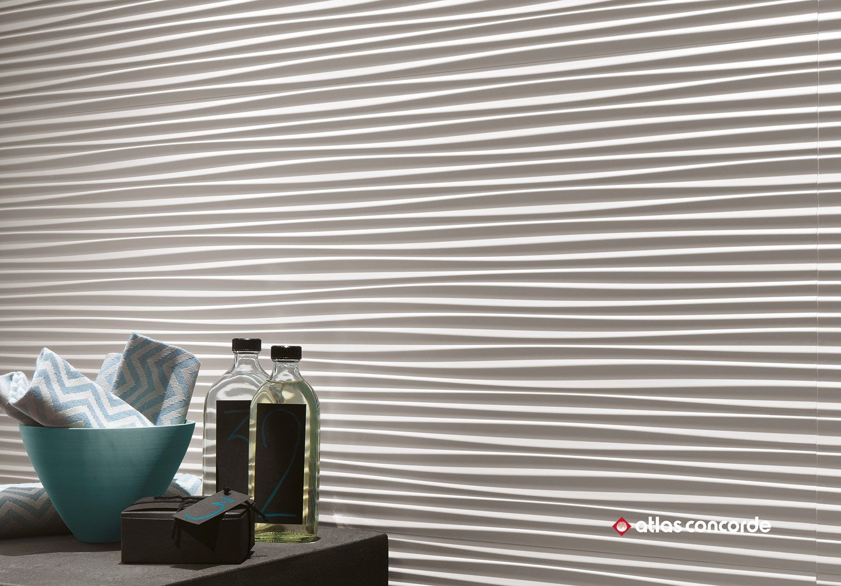 3D WALL DESIGN FLOWS White-paste 3D Wall Cladding By Atlas Concorde
