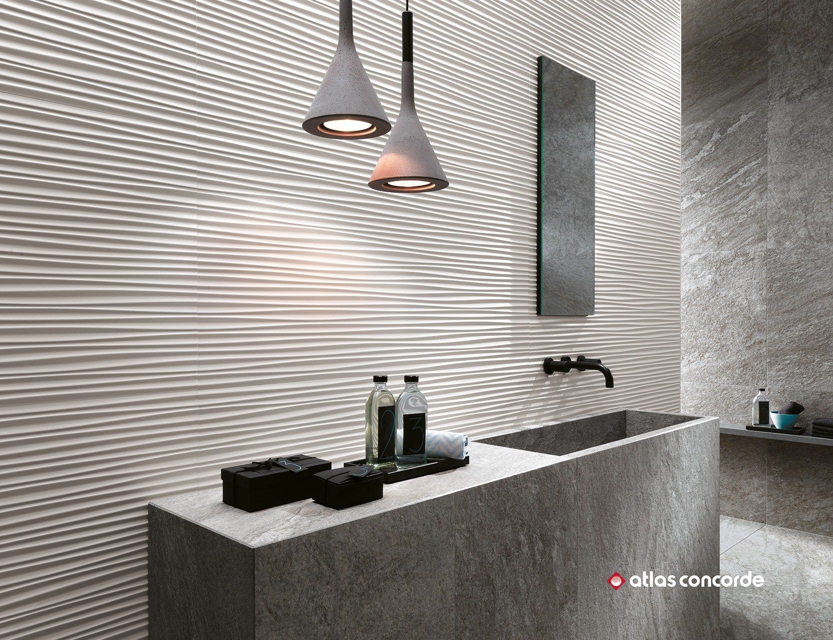 3D WALL DESIGN FLOWS White-paste 3D Wall Cladding By Atlas Concorde