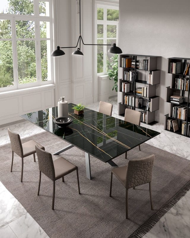 4X4 Table extensible rectangulaire en acier et bois By Ozzio Italia ...