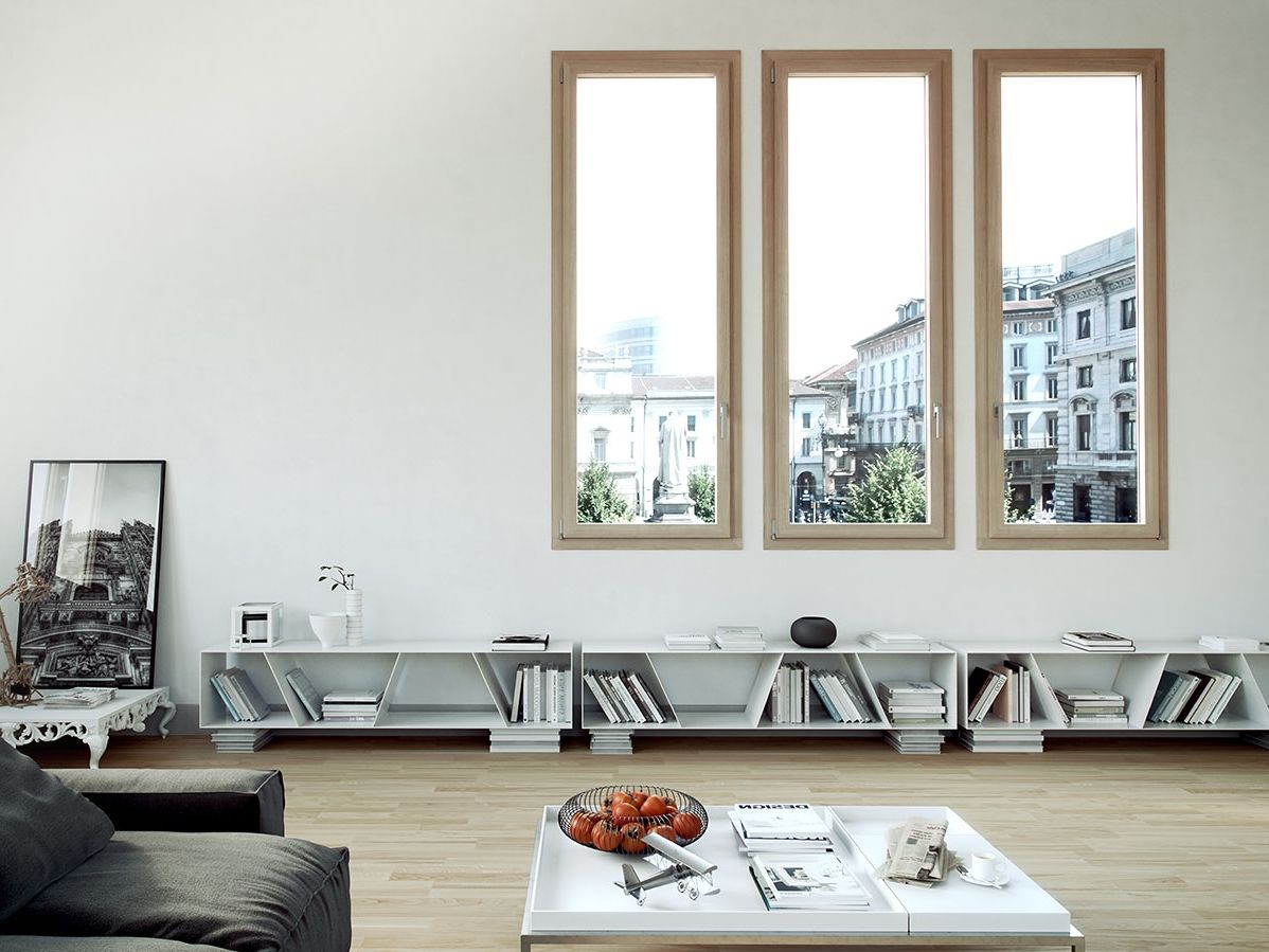 Aluminium and wood triple glazed window 500.55 WOOD DESIGN 500.55 Fibex ...
