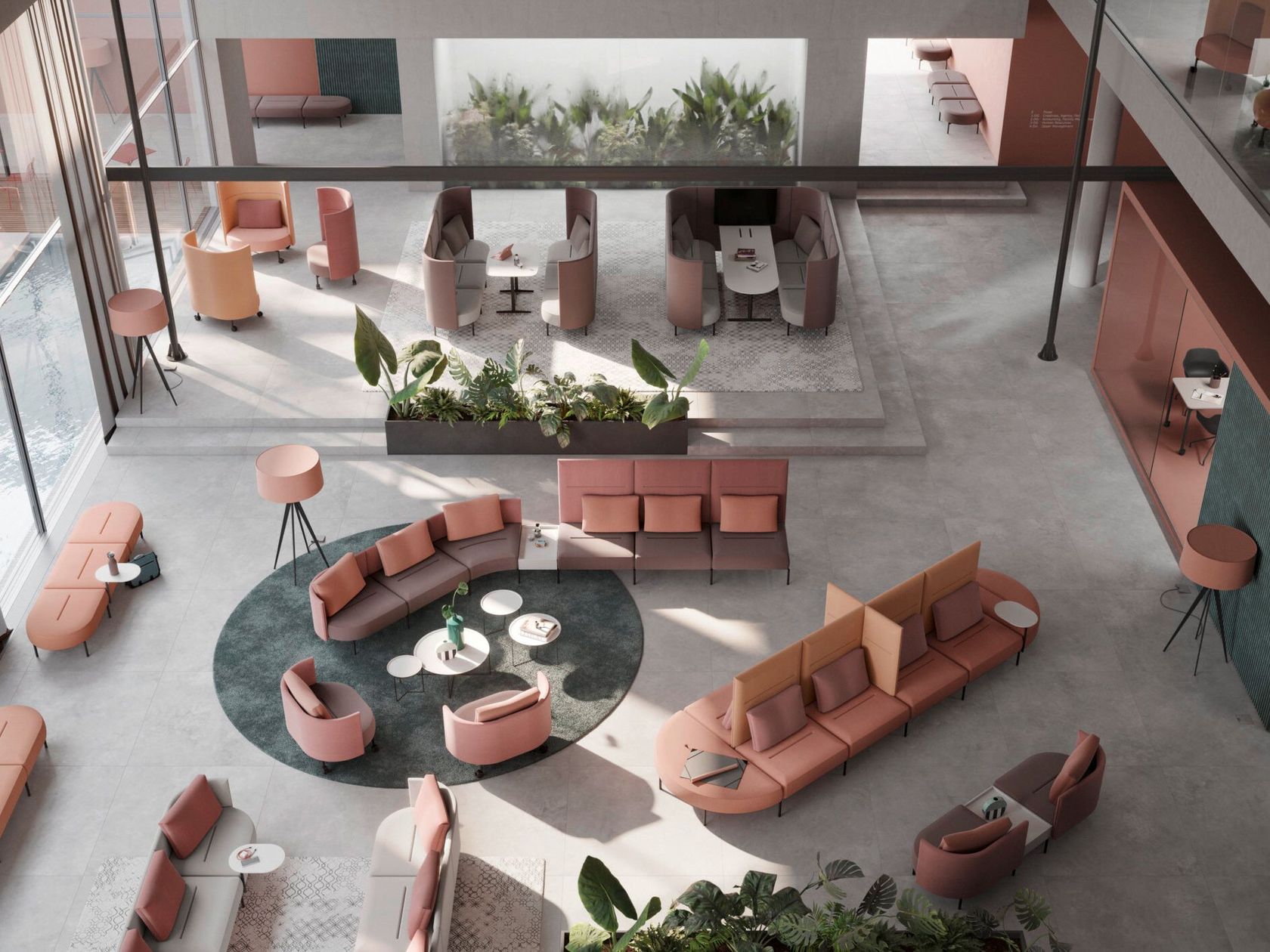 OVAL 3-seater bench with high backrest By Brunner | design Jehs+Laub