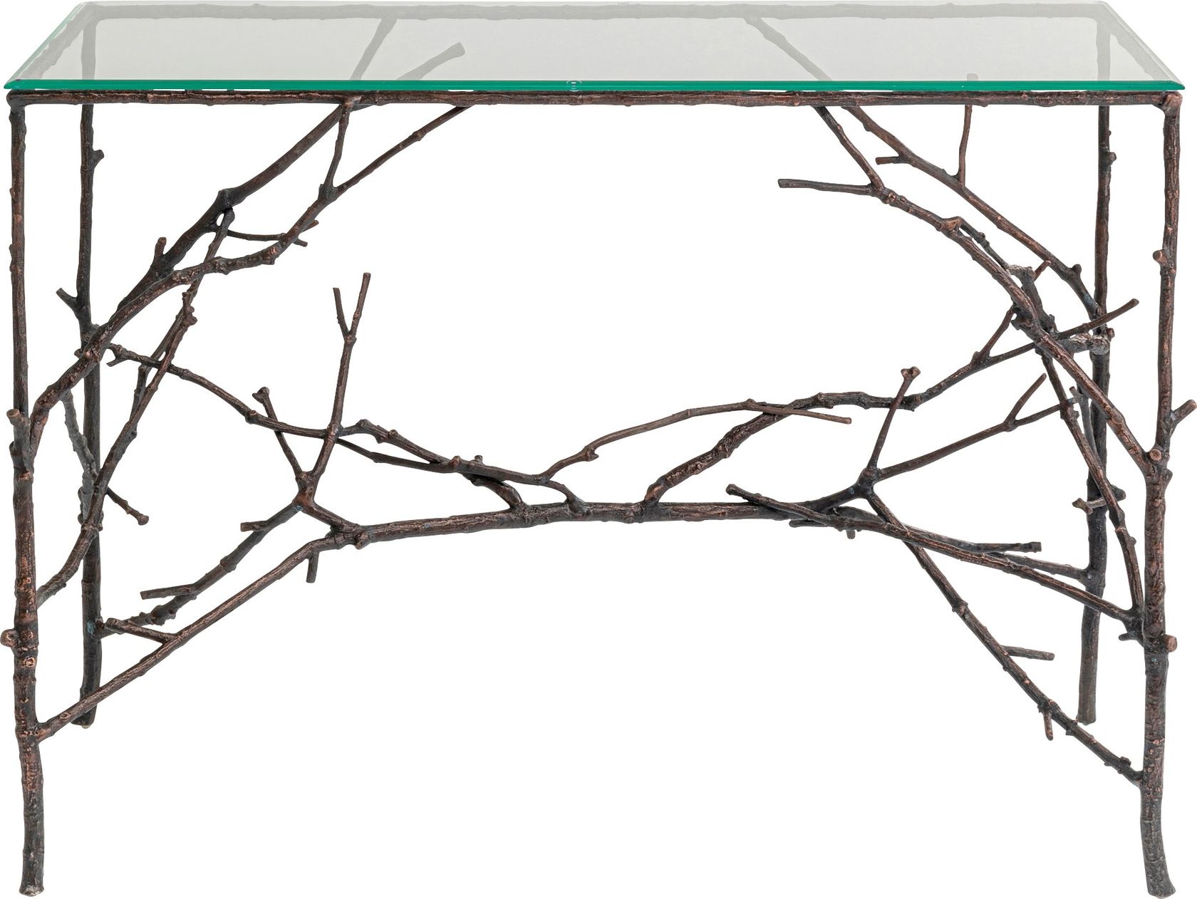 TREE Rectangular glass and aluminium console table By KARE Design