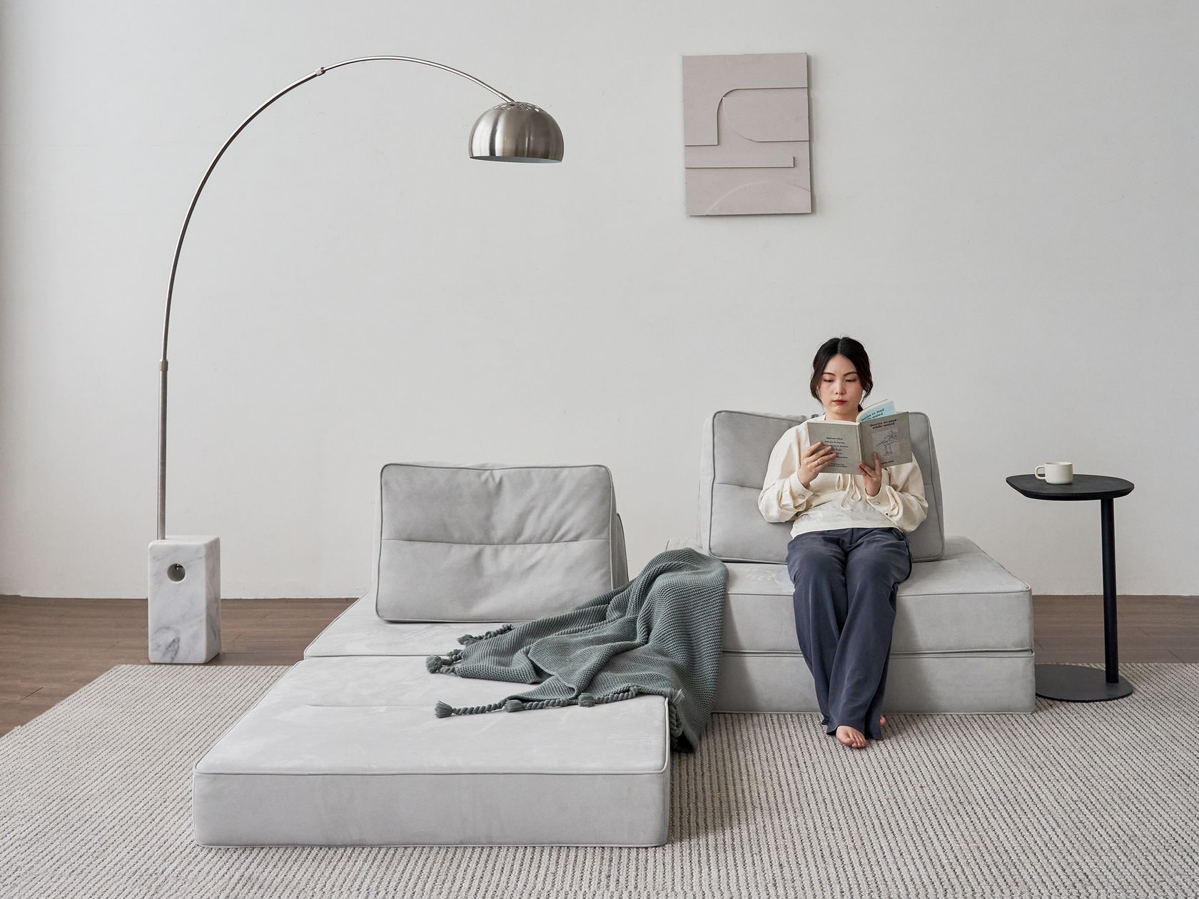 9-LAYER Convertible 2 seater fabric sofa By grado design