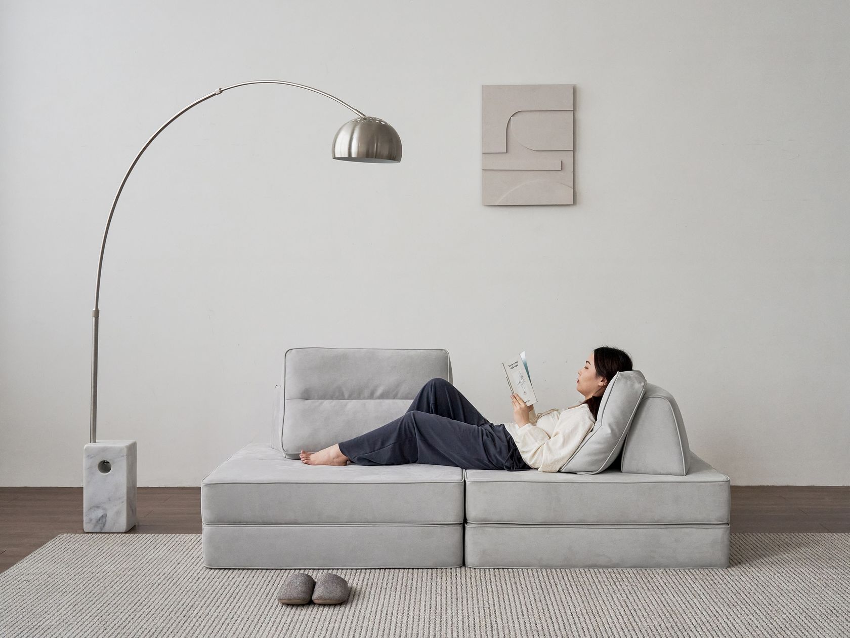 9-LAYER Convertible 2 seater fabric sofa By grado design