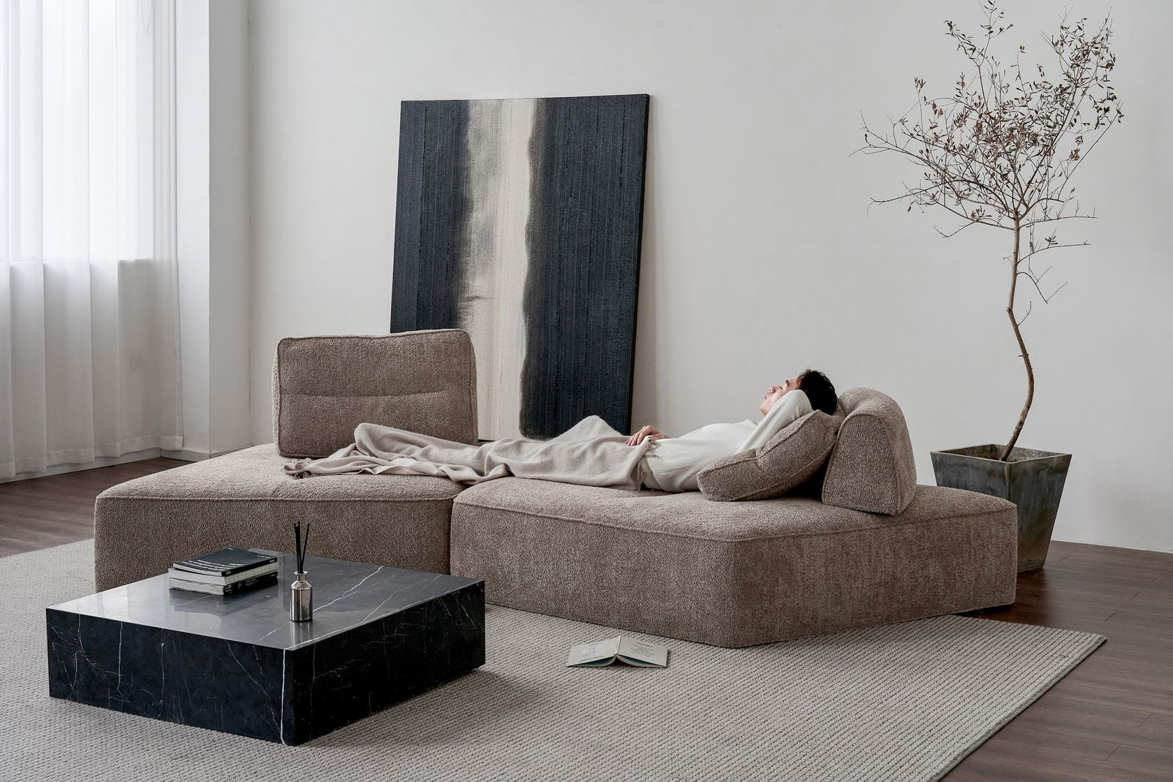 9-LAYER THICK | Curved sofa Modular curved fabric sofa By grado design