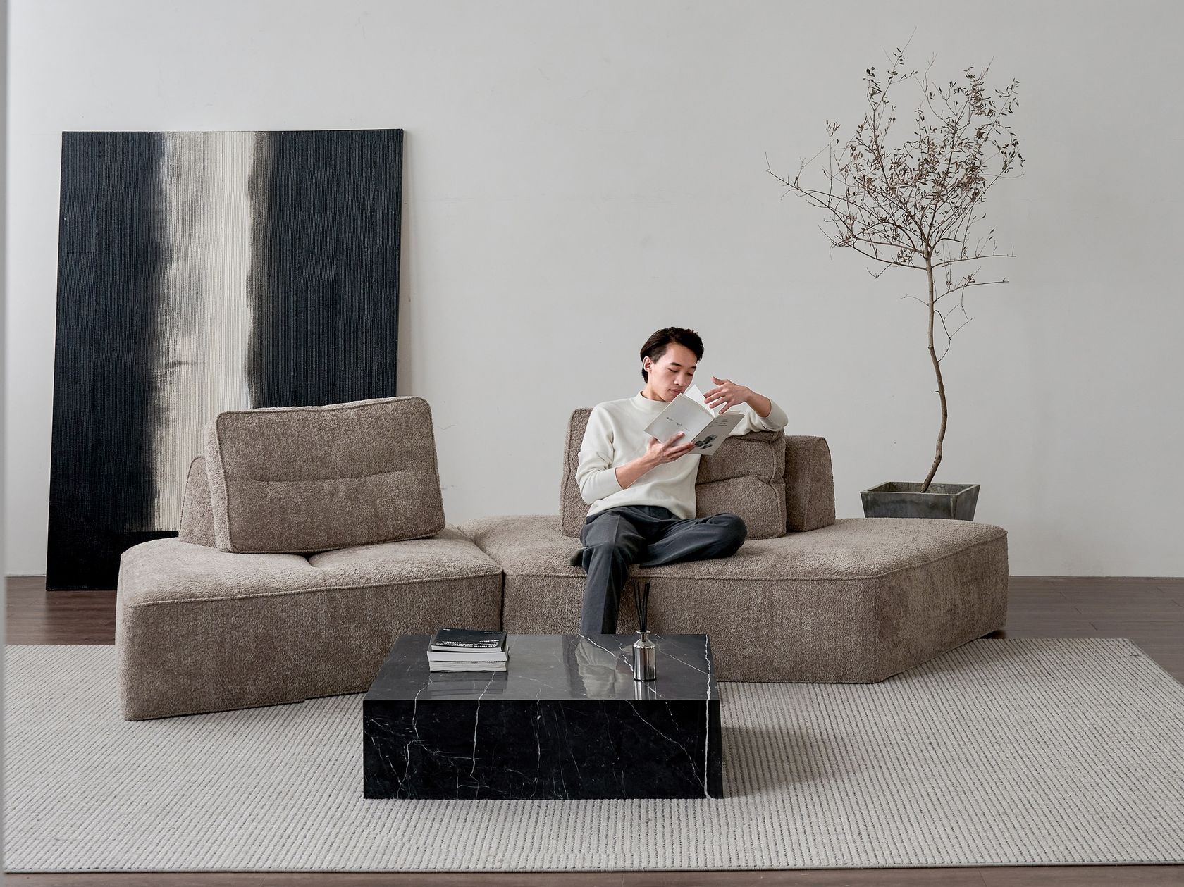 9-LAYER THICK | Curved sofa Modular curved fabric sofa By grado design