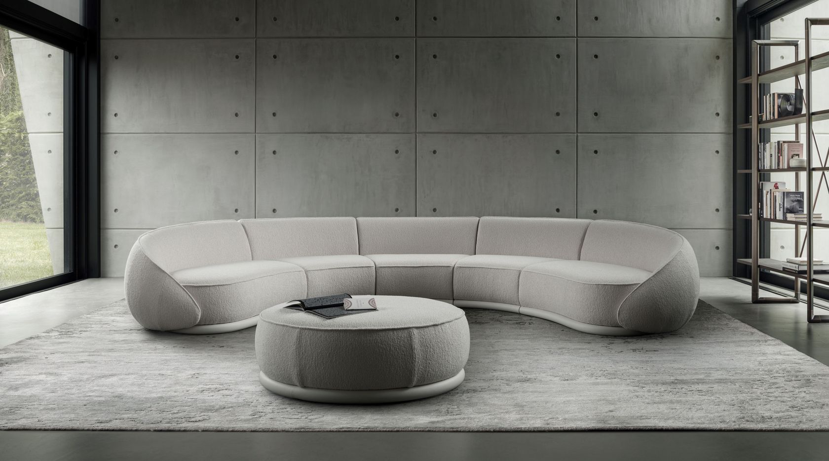 ABBRACCI Curved 5 seater fabric sofa By GHIDINI1961 | design Lorenza ...