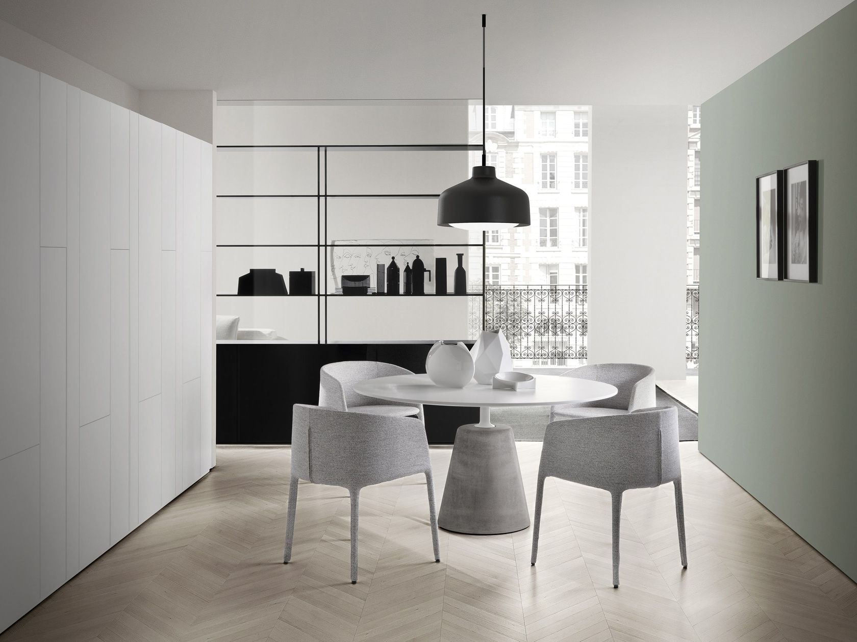 ACHILLE | Chair with armrests Upholstered fabric chair with armrests By ...