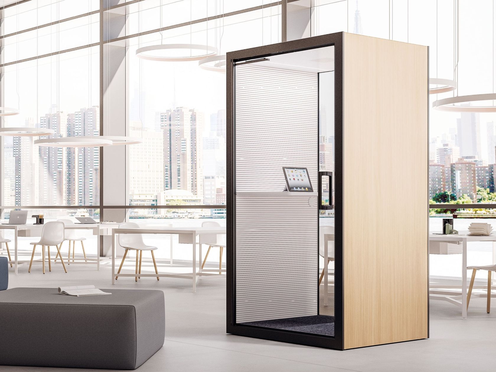ACOUSTIC ROOM MINI Acoustic phone booth with built-in lights By FANTONI