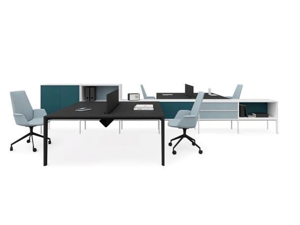 ADD SYSTEM Sectional HPL office desk with shelves By Lapalma | design ...