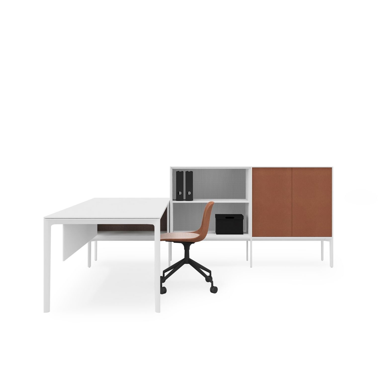 ADD SYSTEM Sectional HPL office desk with shelves By Lapalma | design ...