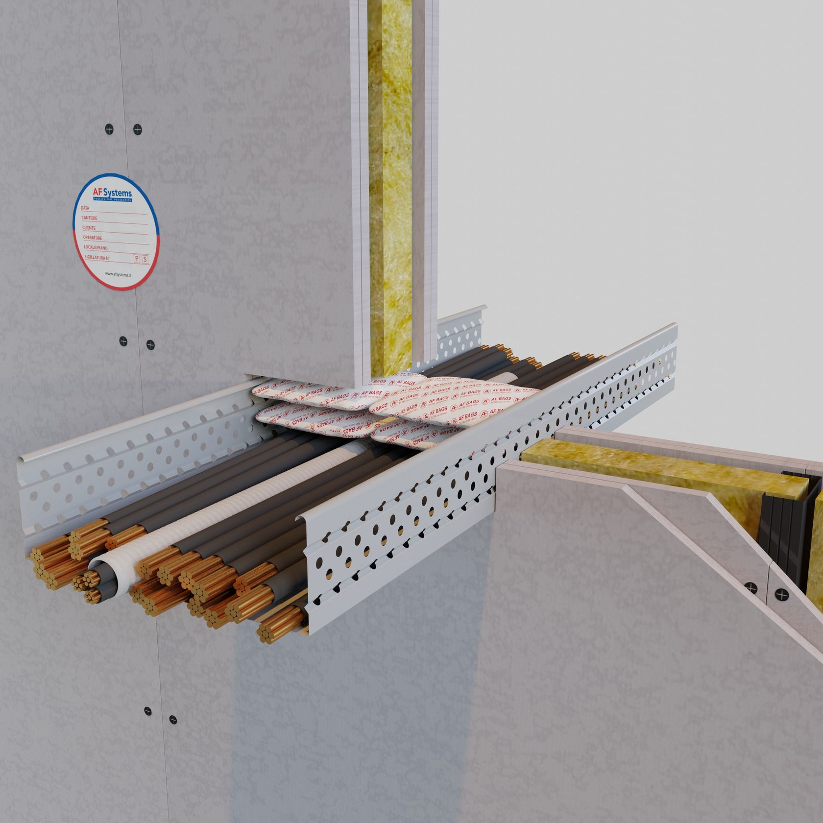 Firestop cushions for cable trays AF BAGS By AF SYSTEMS