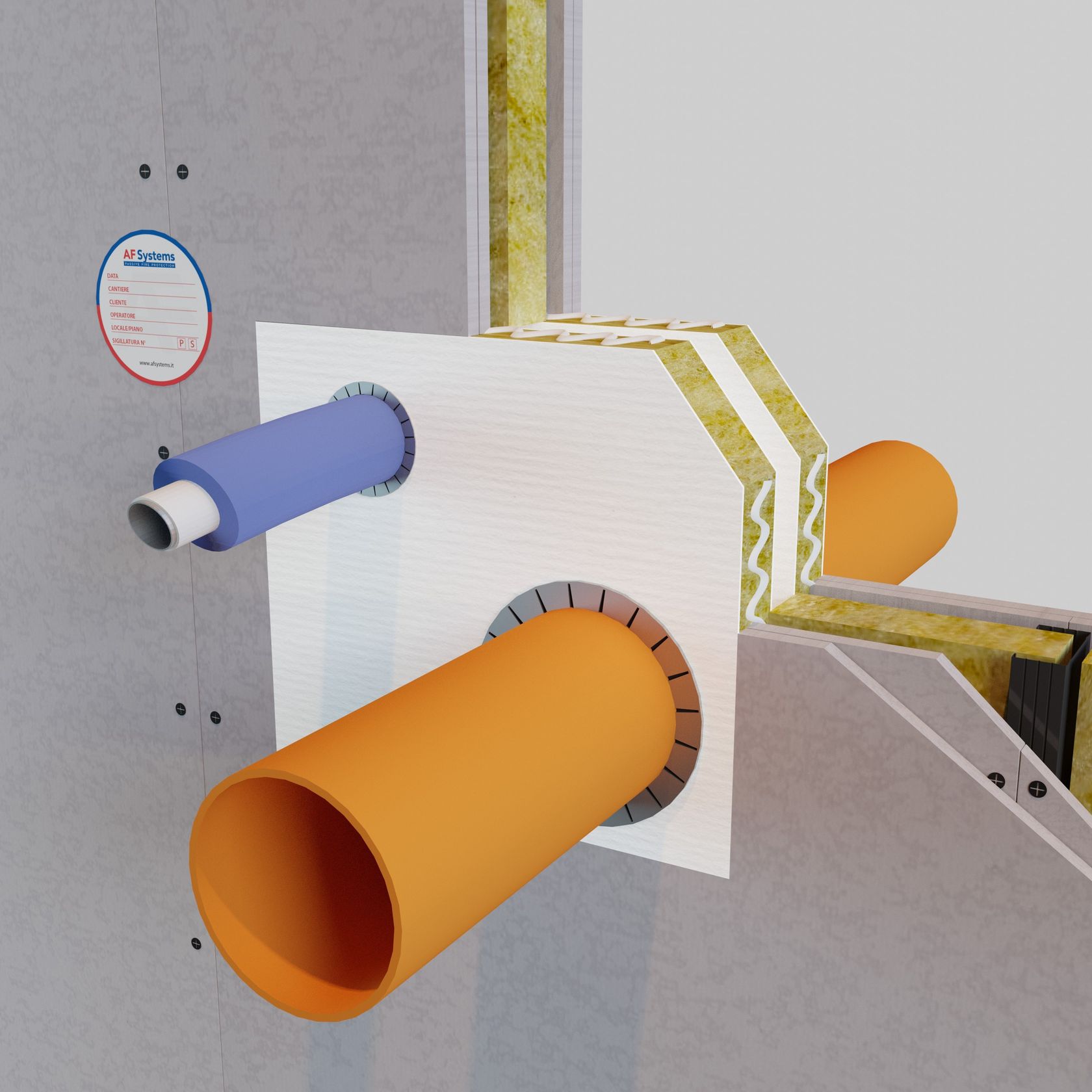 Fireproofing collars for plastic pipes AF COLLAR By AF SYSTEMS