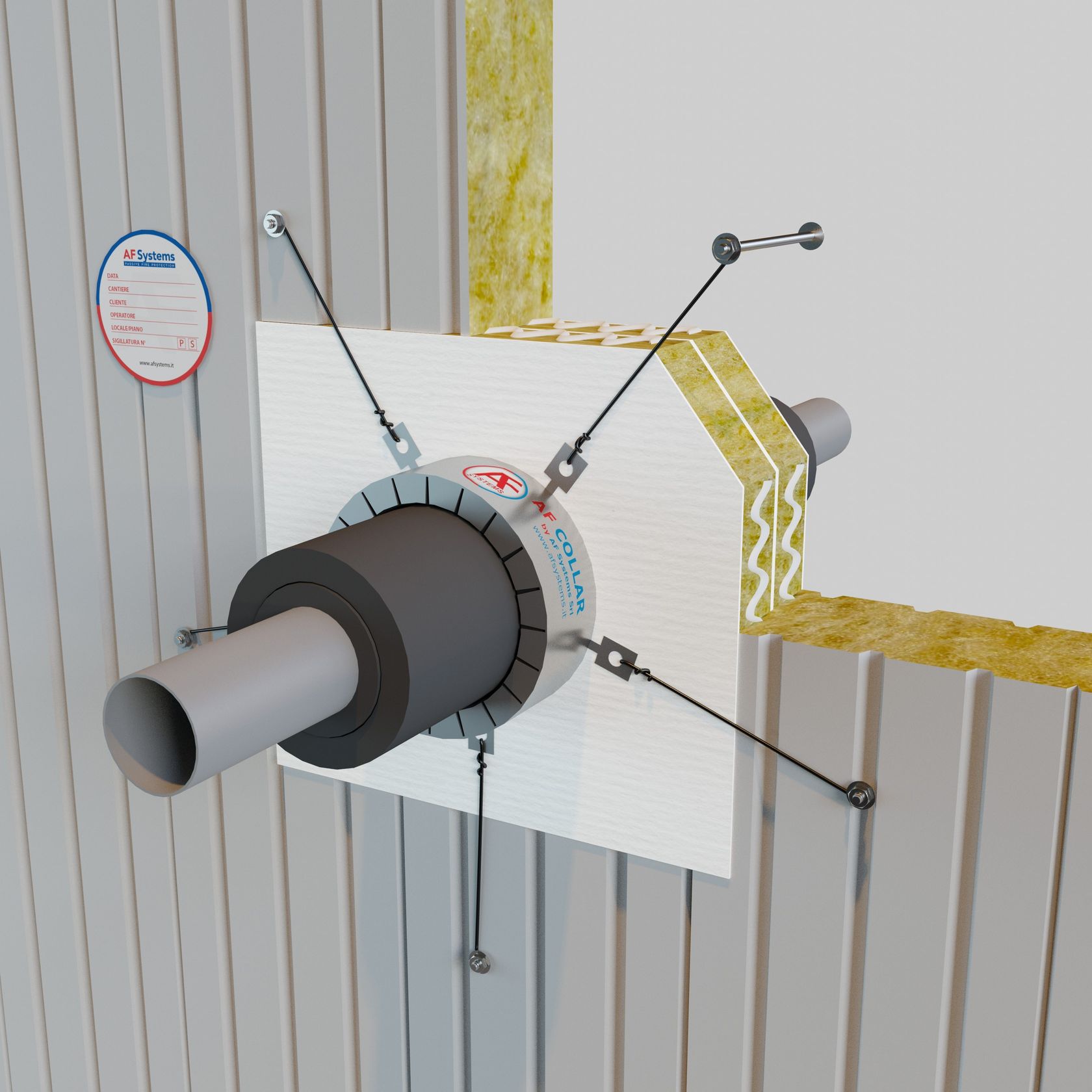 AF COLLAR Fireproofing collars for plastic pipes By AF SYSTEMS